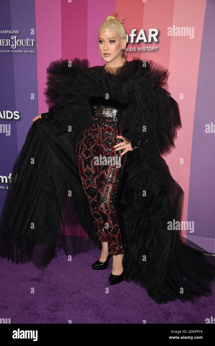 Christina Aguilera attends the 2019 amfAR Gala Los Angeles at Milk ...