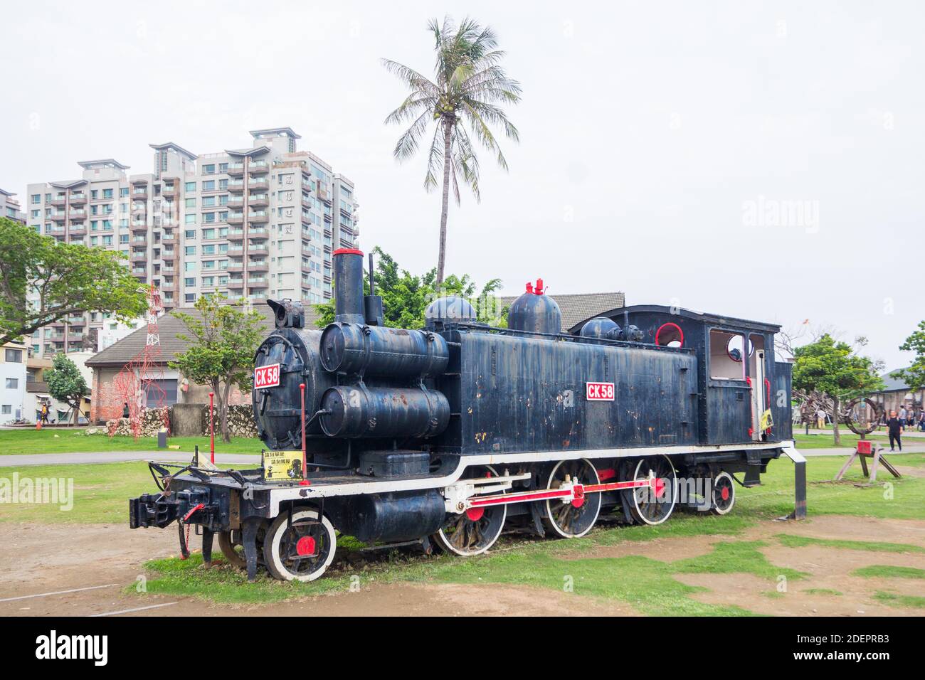 Old train locomotive at the Hamasen Railway Cultural Park in Kaohsiung ...