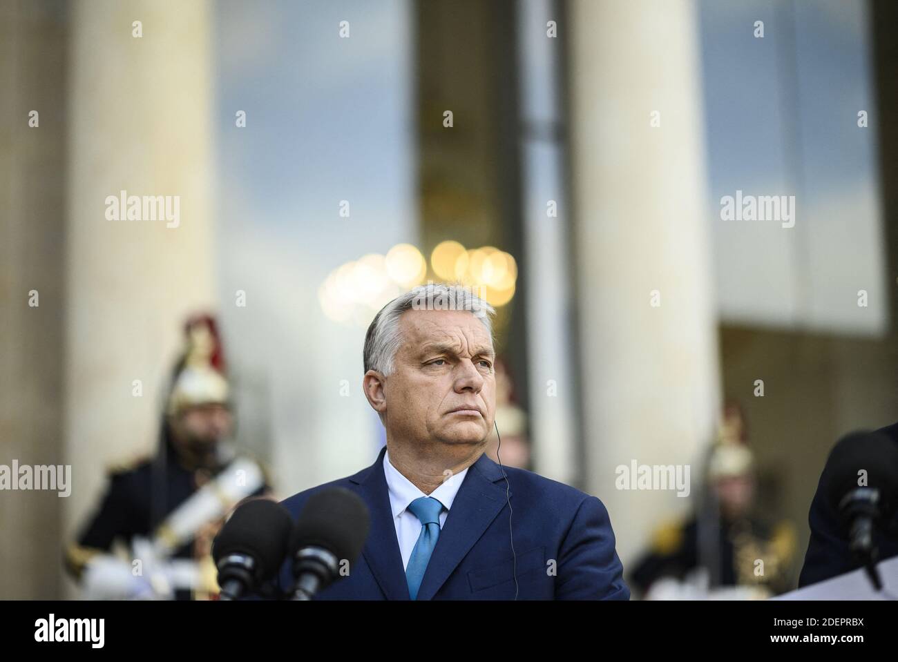 Hungary's Prime minister Viktor Orban (during a press conference with ...