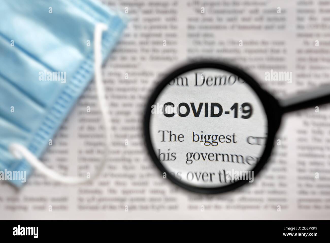 Newspaper Article with the Headline Covid 19. News about Coronavirus ...
