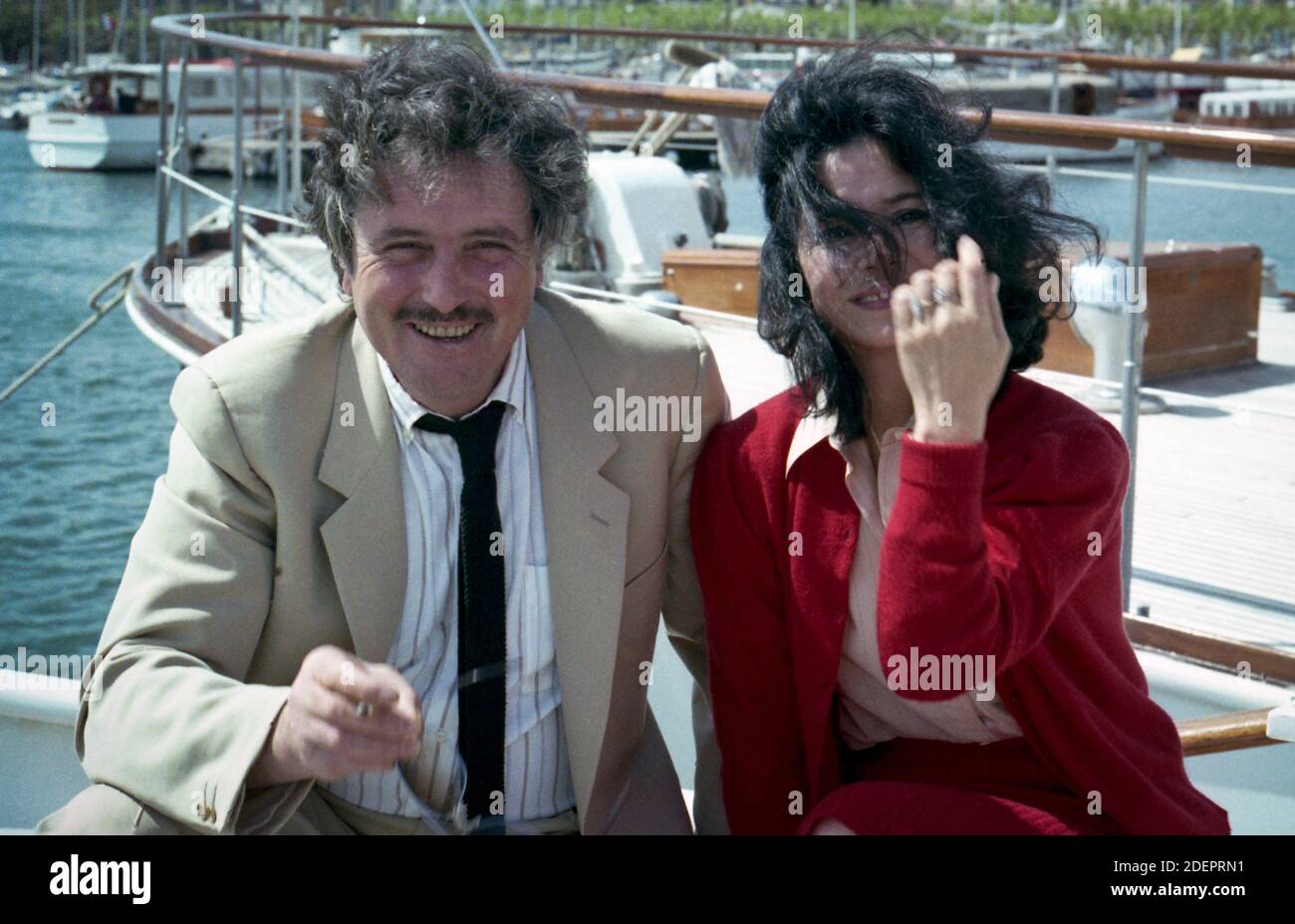 Marie-José Nat and Victor Lanoux in Cannes, France. (undated) Photo by ...