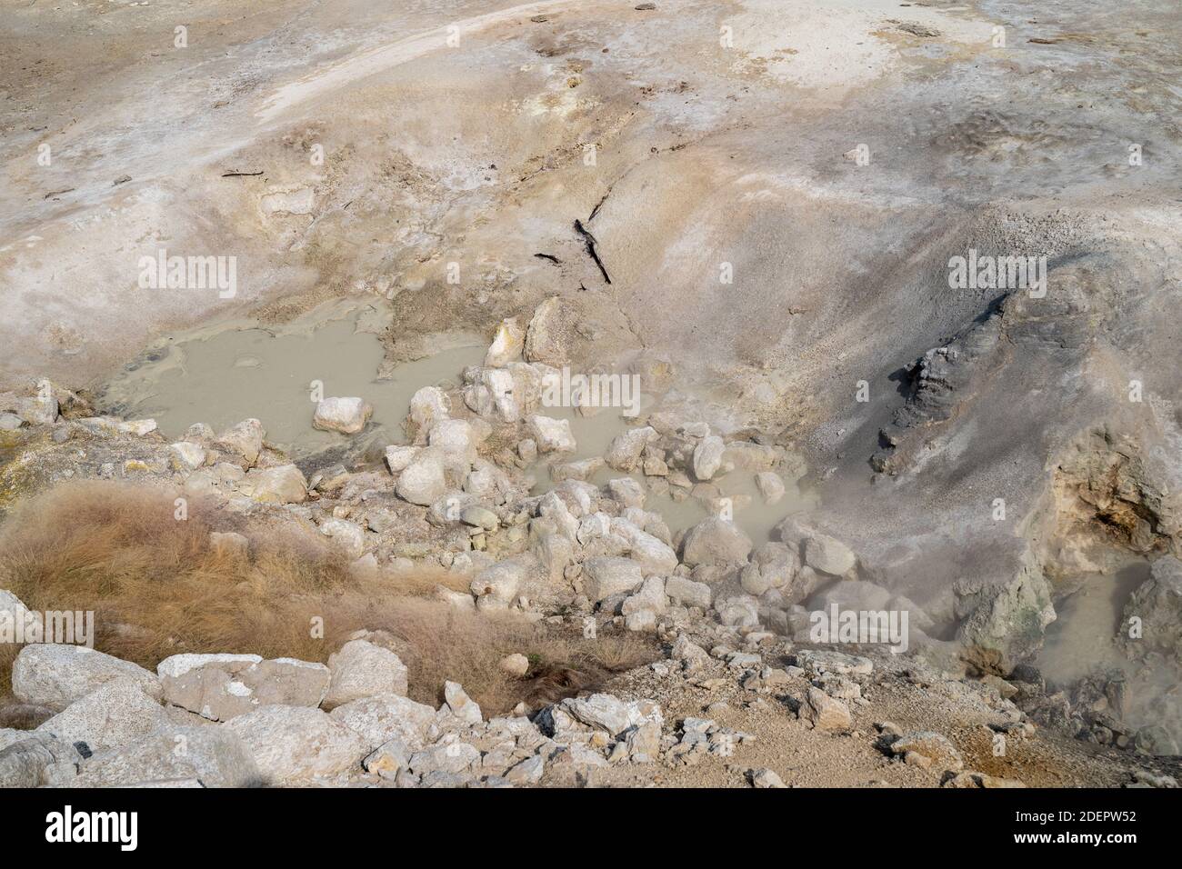 Mud Volcano and Sulfur cauldron are mud pots and fumaroles, in ...