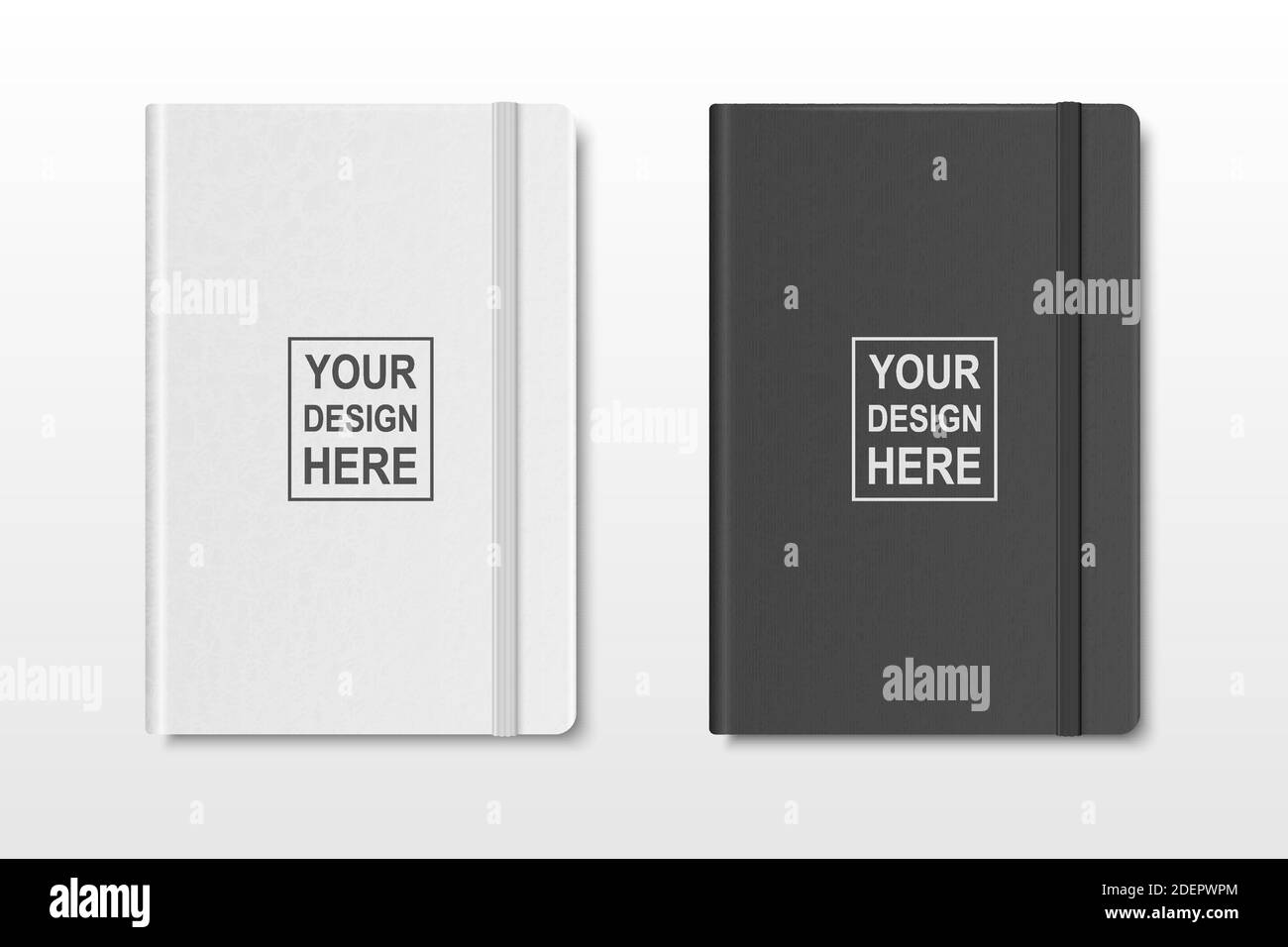Vector 3d Realistic Textured White And Black Closed Blank Paper 