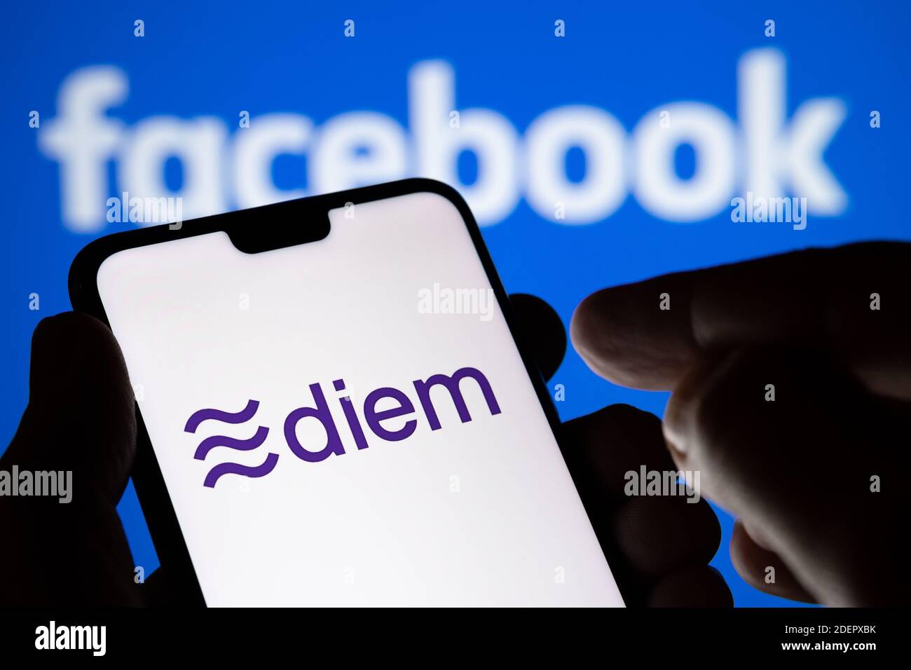 Stafford, United Kingdom - December 1 2020: Diem currency logo on the ...