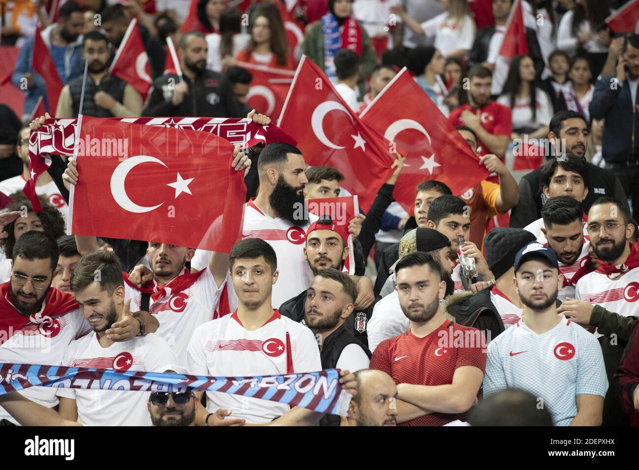 Turkish fans during the UEFA Euro 2020 qualifier France v Turkey ...