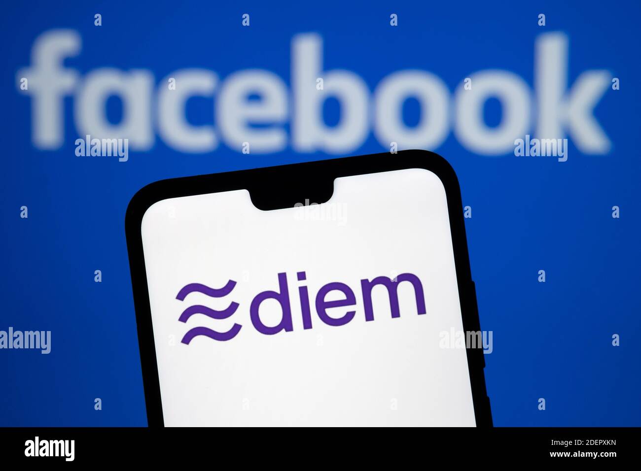 Stafford, United Kingdom - December 1 2020: Diem currency logo on the ...