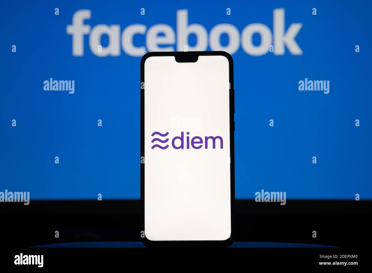 Stafford, United Kingdom - December 1 2020: Diem currency logo on the ...