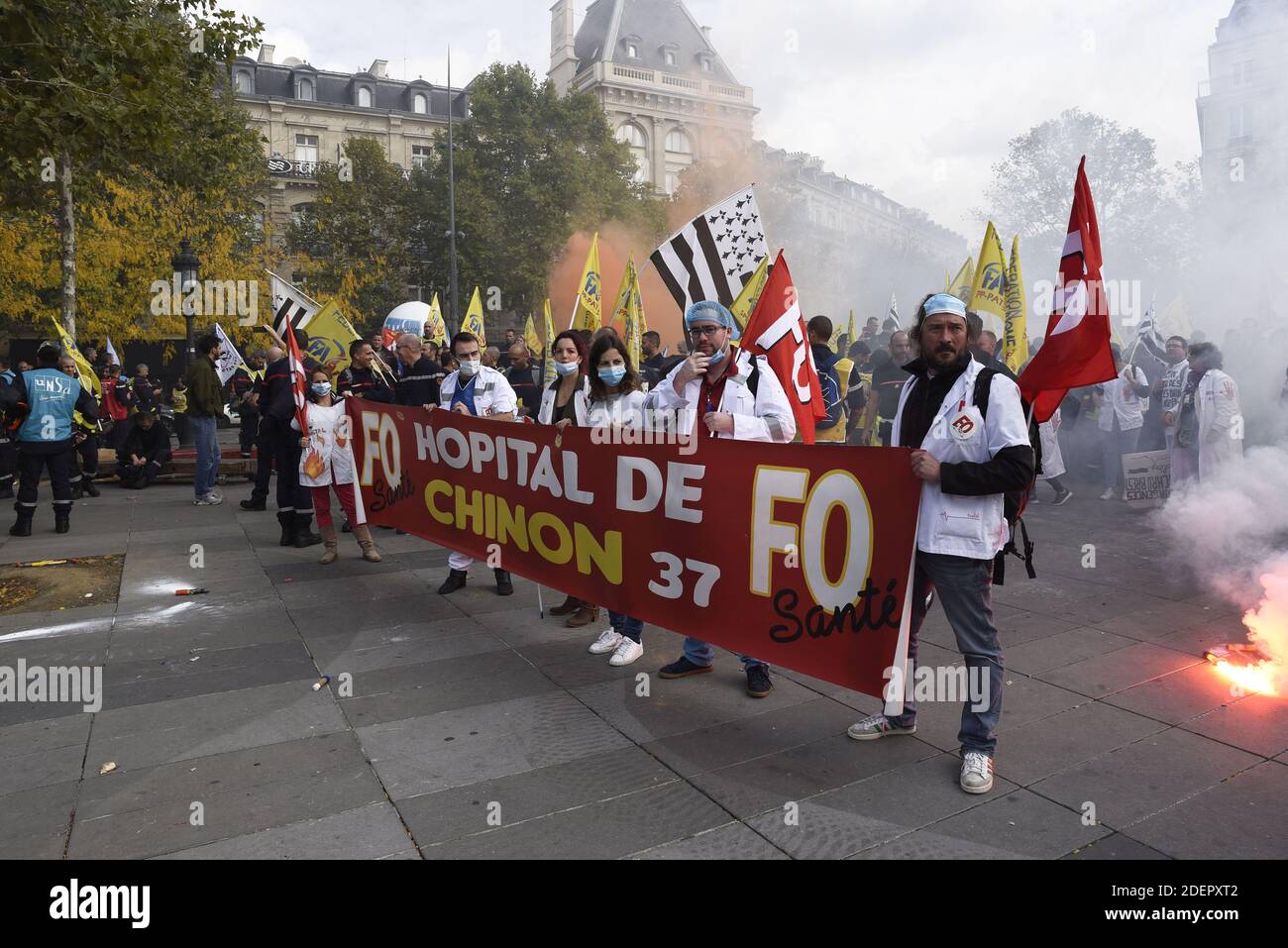 A national demonstration brought together thousands of firefighters ...