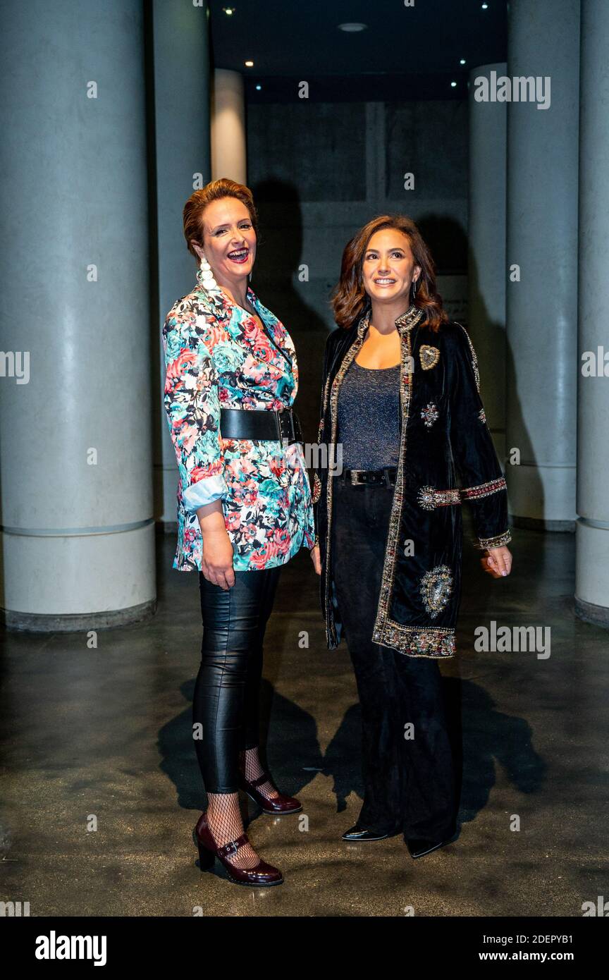 L-R Tunisian film director Hinde Boujemaa and actress Hend Sabri pose ...