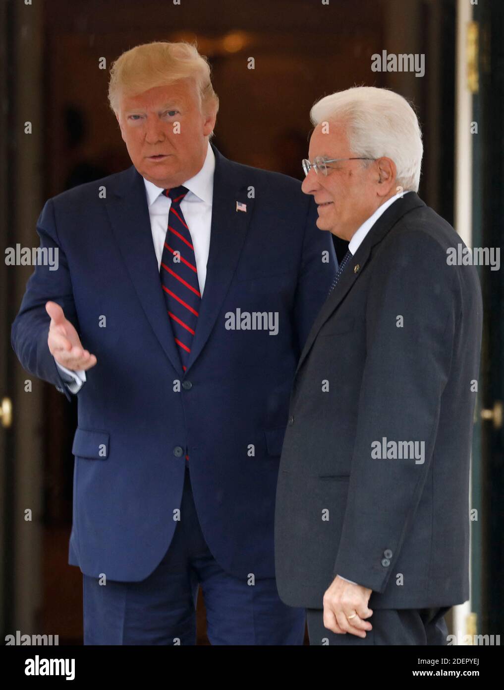 U.S. President Donald Trump welcomes Italian President Sergio ...