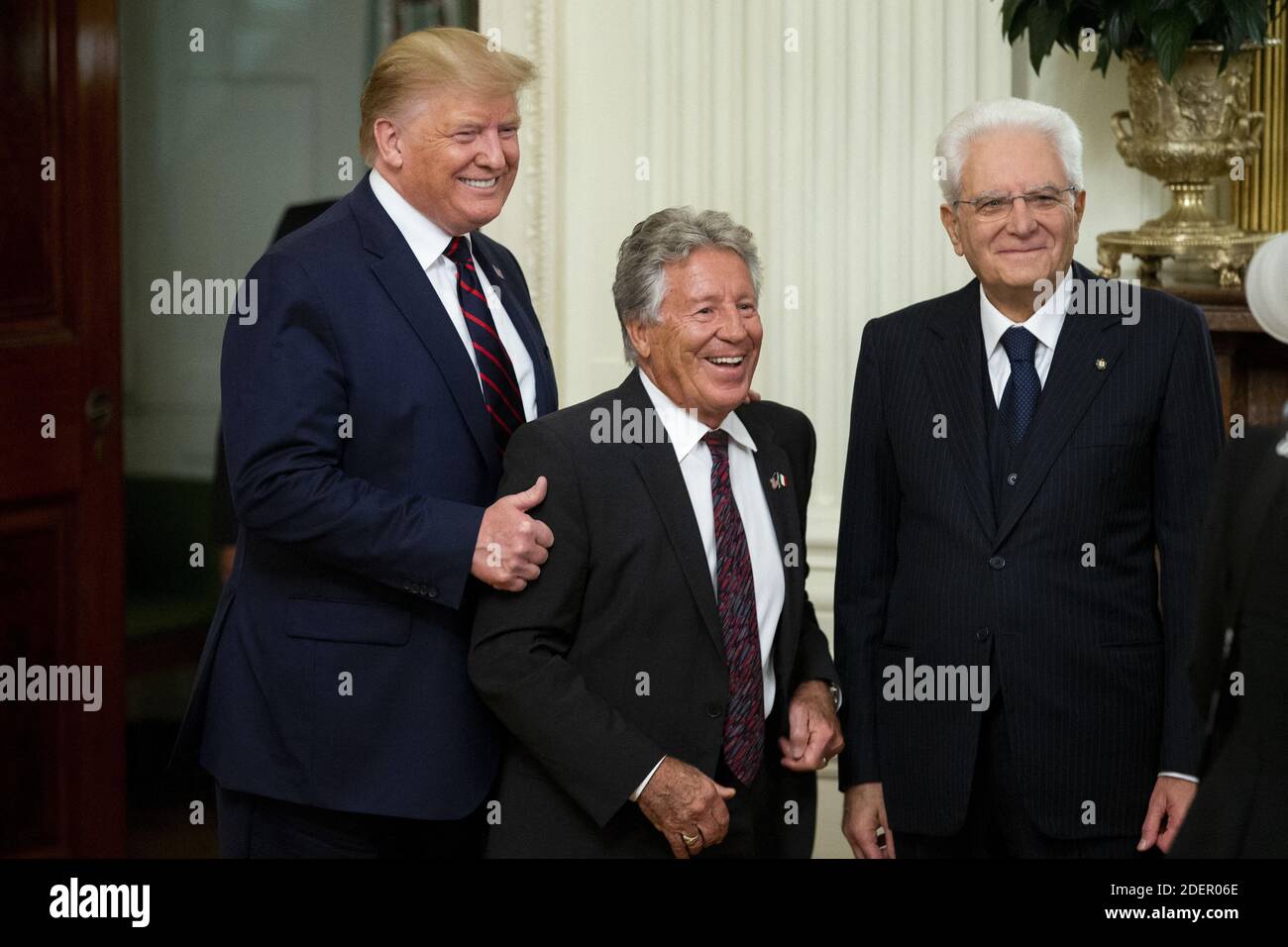 US President Donald J. Trump (L) poses for a picture with Italian-born ...
