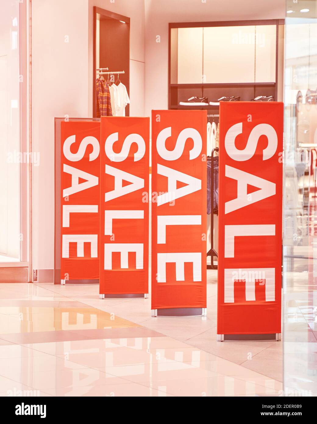 Sale red sign at mall. Discount concept Stock Photo - Alamy
