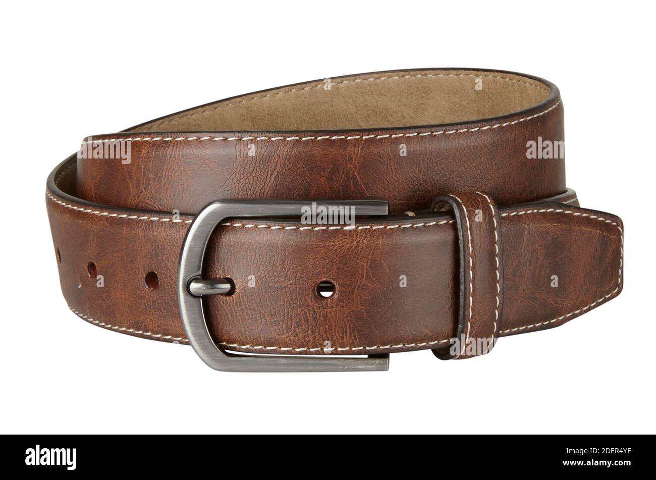 Brown leather belt Stock Photo - Alamy
