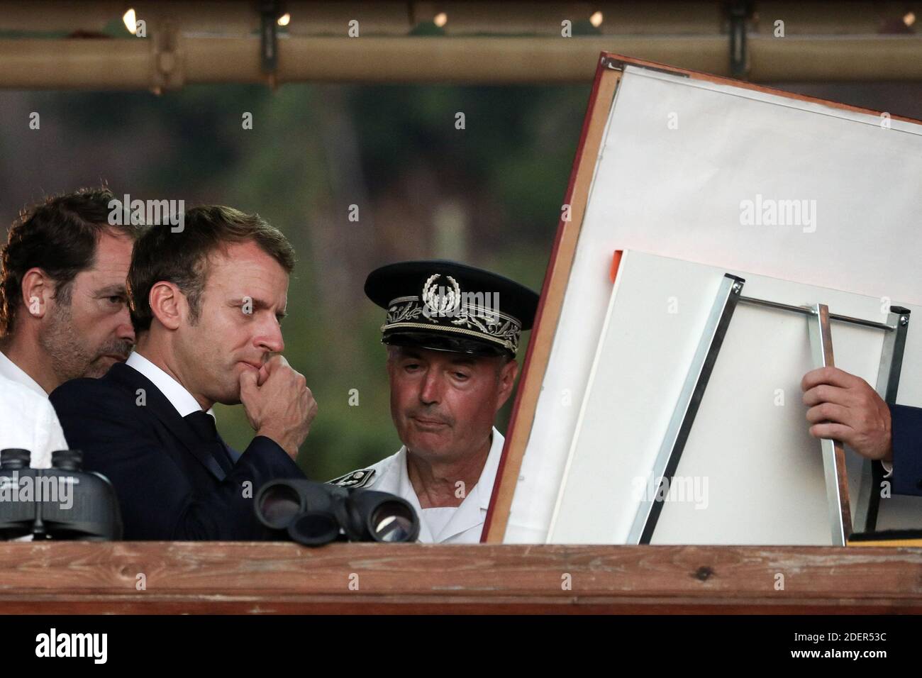 French president Emmanuel Macron during a meeting with police and ...