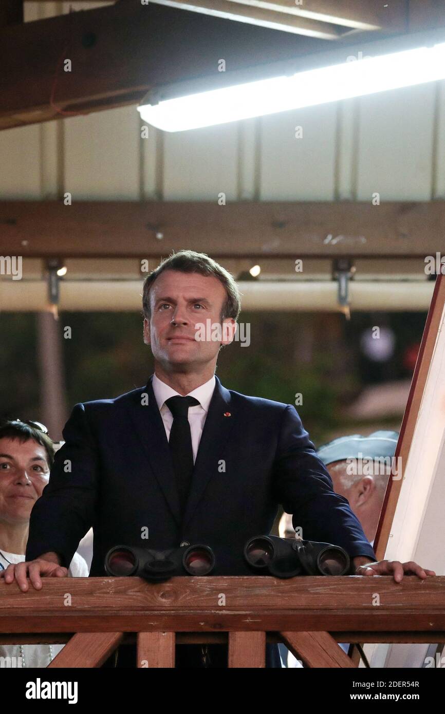 French president Emmanuel Macron during a meeting with police and ...