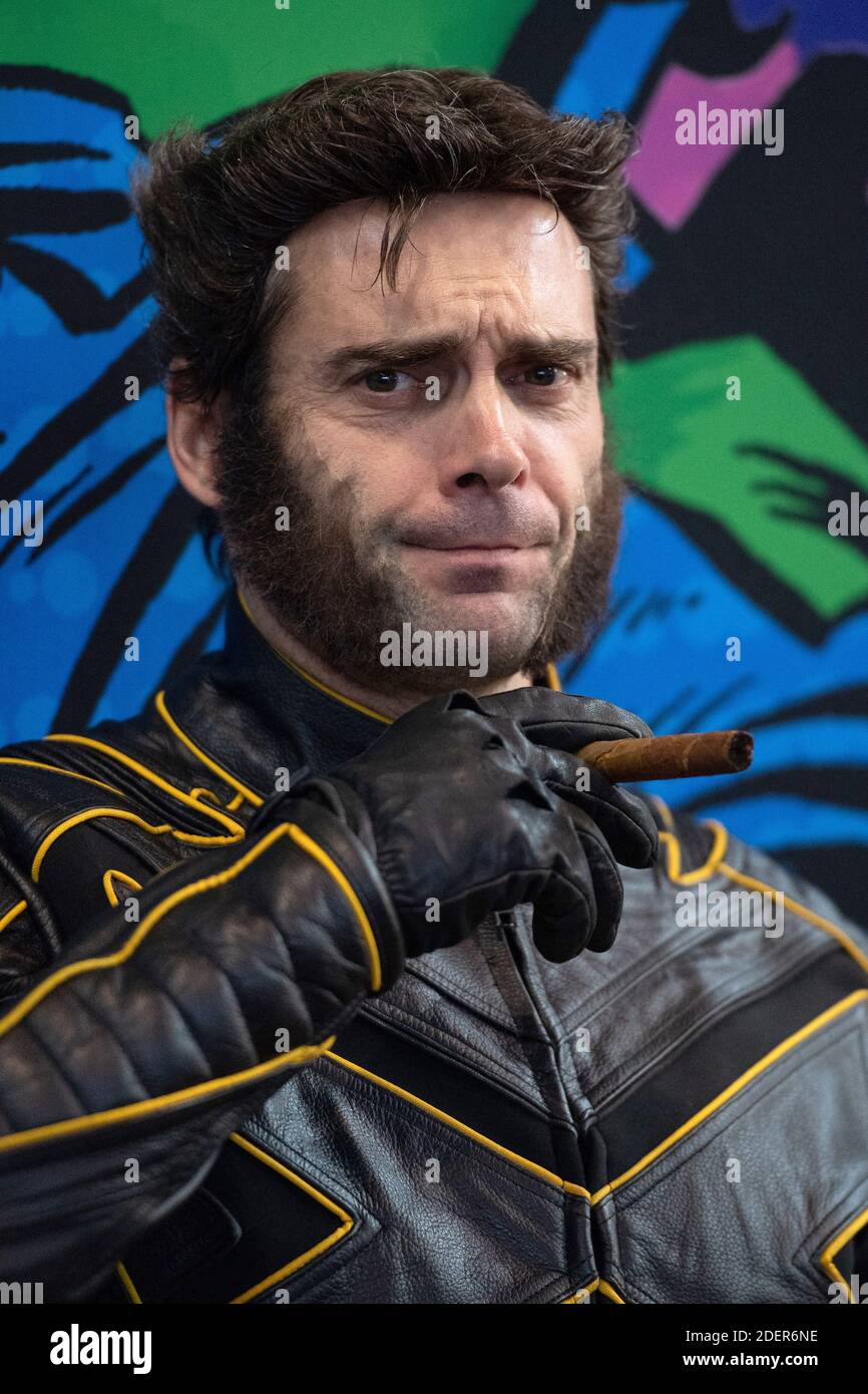 A cosplayer dressed as Wolverine attending the Comic Con Paris 2019 at ...