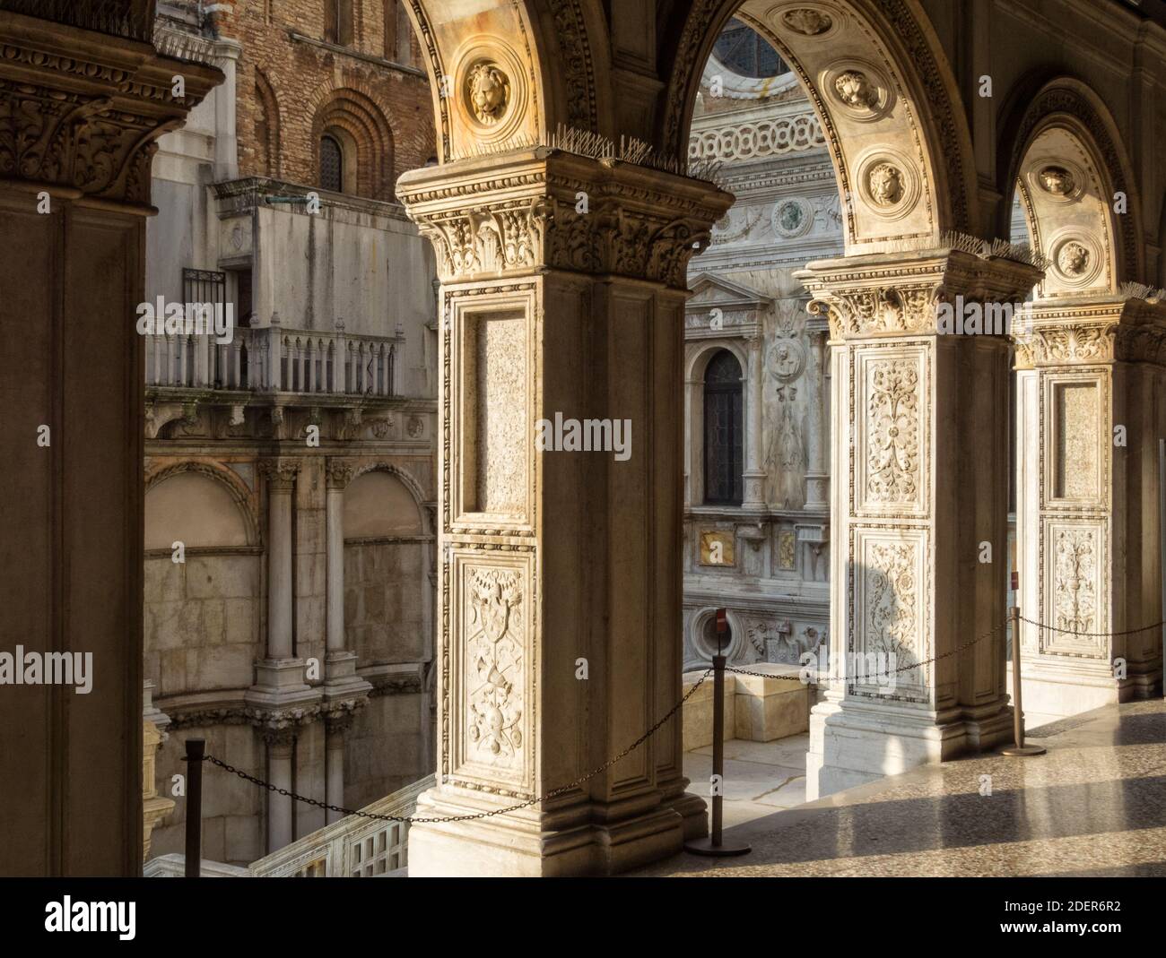 Beautiful columns and arches in the courtyard of the Doge's Palace ...