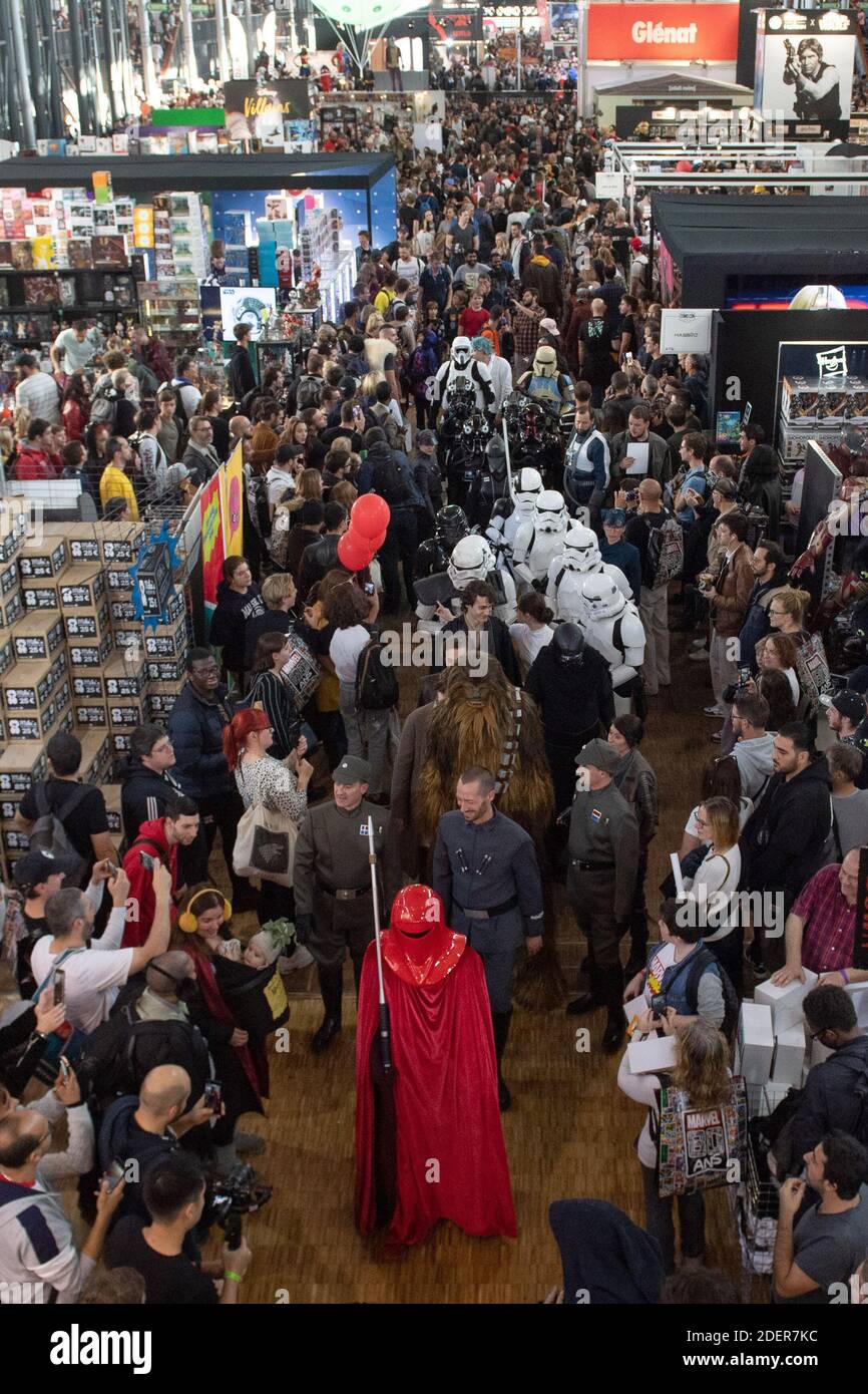 Cosplayers dressed as Star Wars characters are seen in the crowd ...