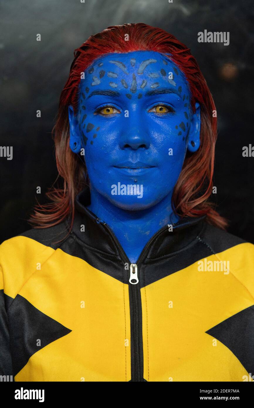 A cosplayer dressed as Mystique (Marvel) attending the Comic Con Paris ...