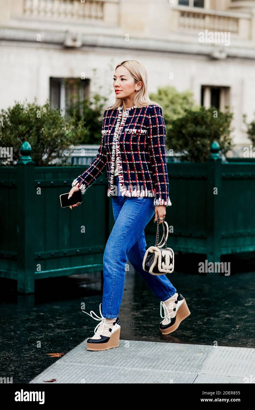 Street style, Tina Leung arriving at Chanel Spring-Summer 2020 ready-to ...