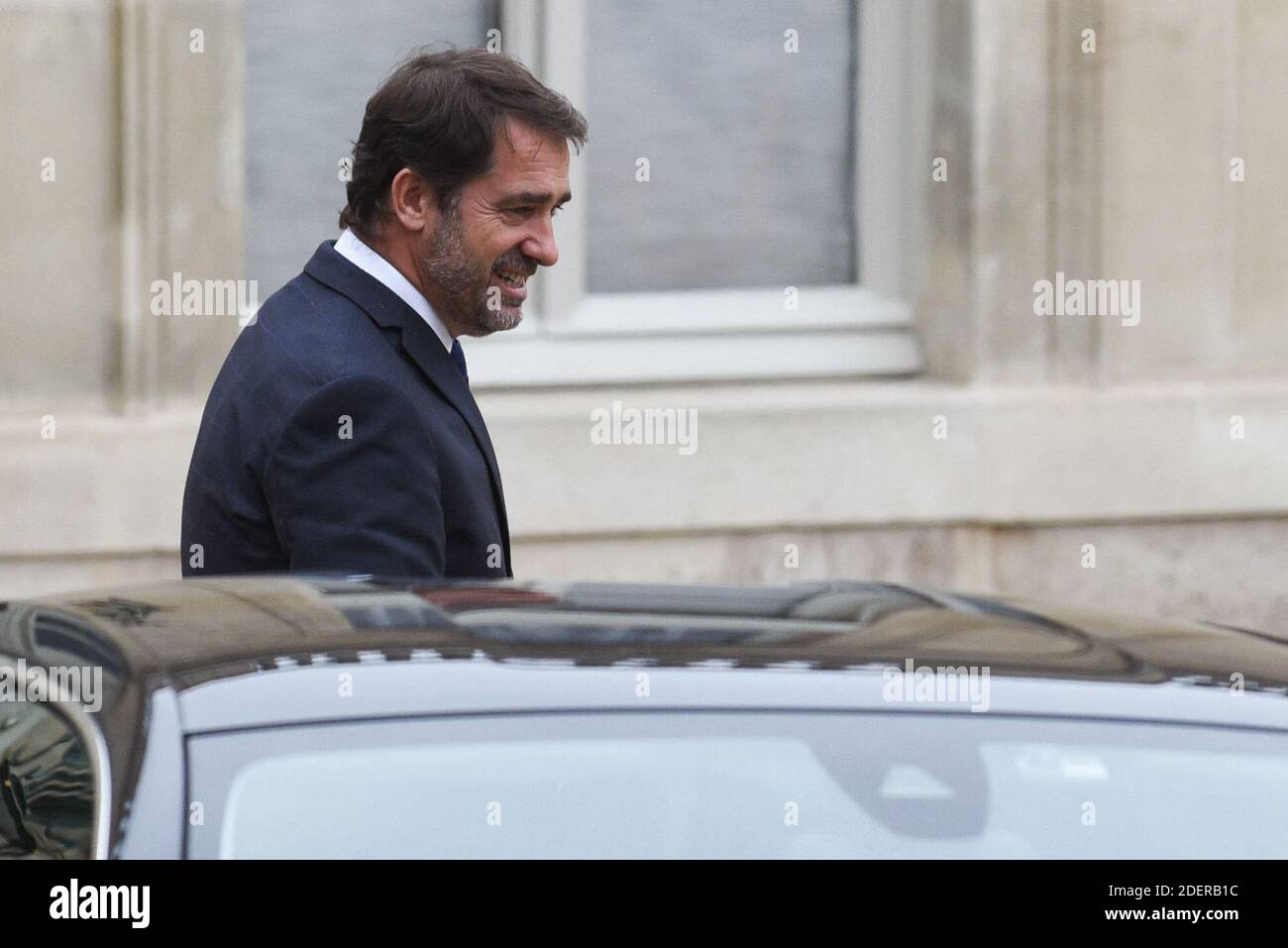 French Interior Minister Christophe Castaner leaves the Elysee palace ...