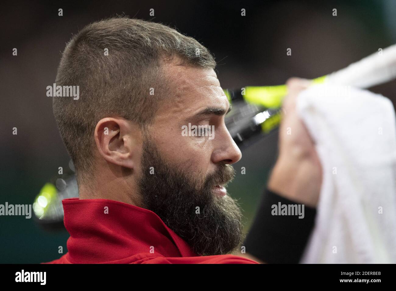 Benoit Paire in action during the Rolex Paris Masters,Day 03, at the ...