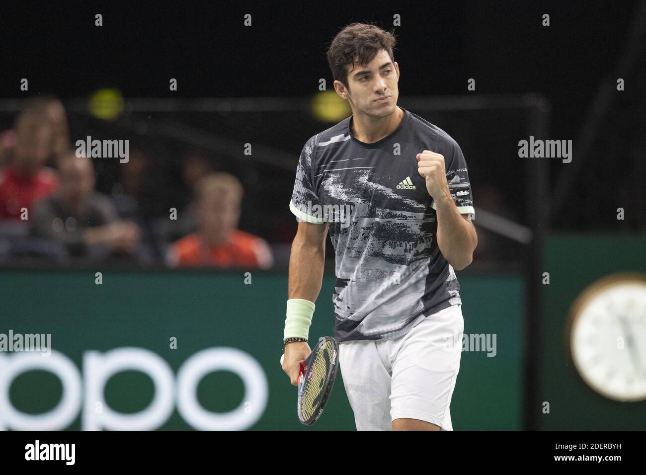 Christian GARIN (CHI) in action during the Rolex Paris Masters, Day 04 ...