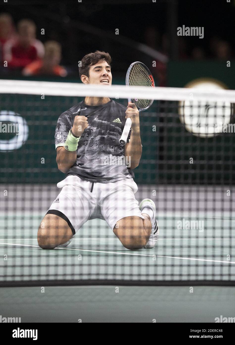 Christian GARIN (CHI) in action during the Rolex Paris Masters, Day 04 ...