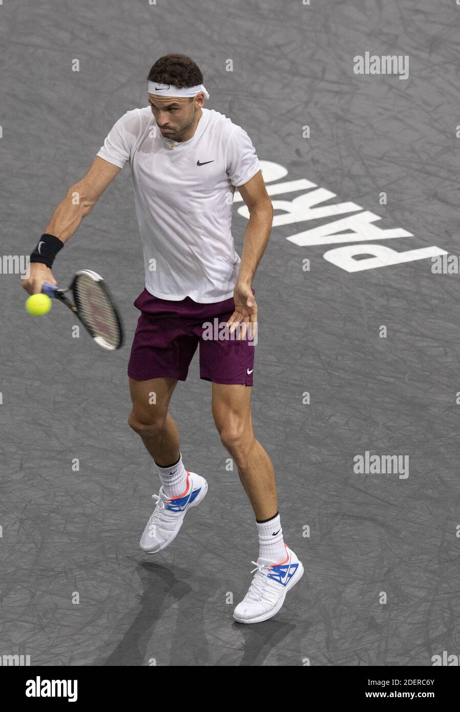 Grigor Dimitrov (BUL) during his match on day 4 of the Rolex Paris ...
