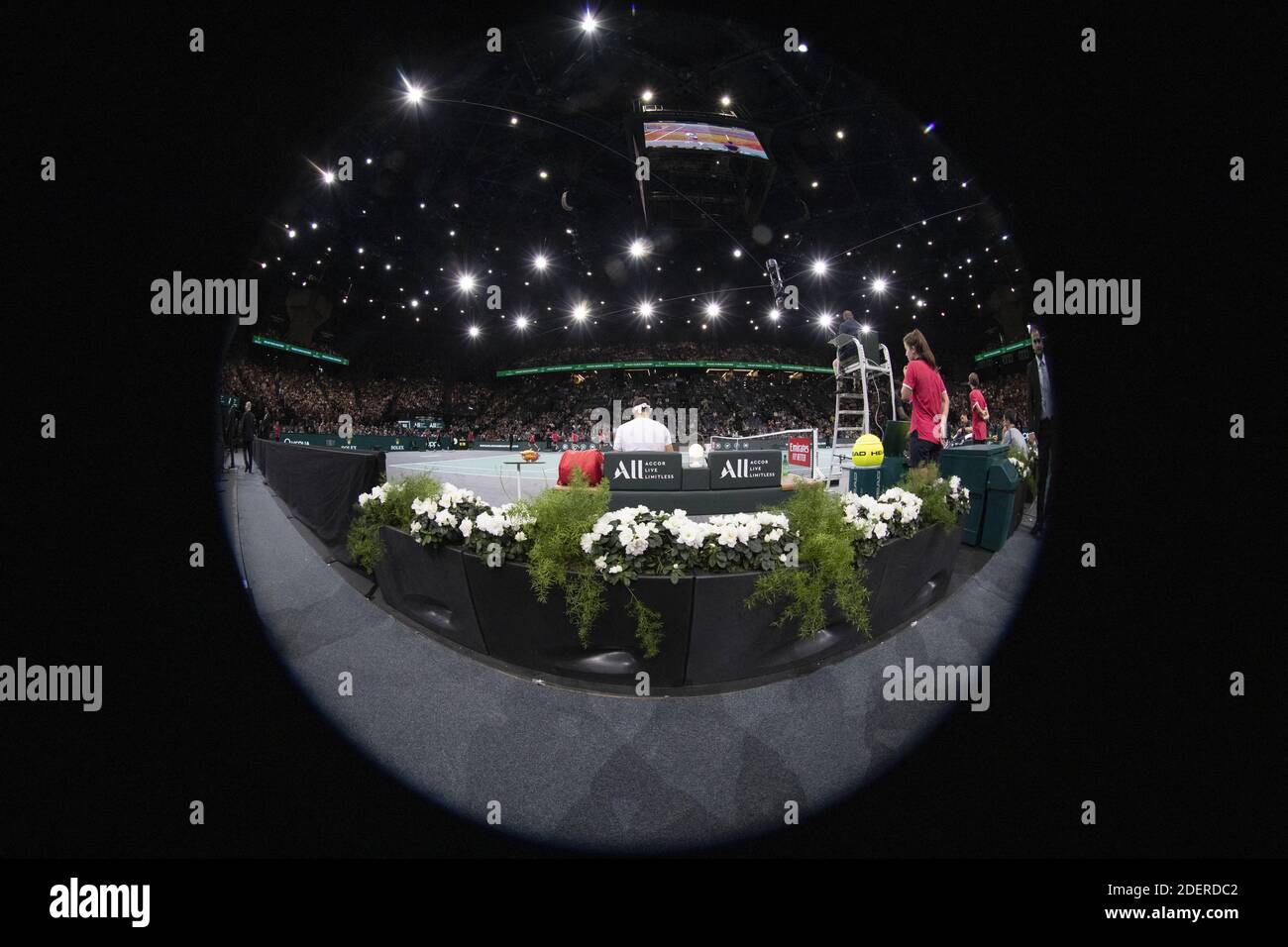 in action during the Rolex Paris Masters, ÂÂ½ FINAL, match between ...