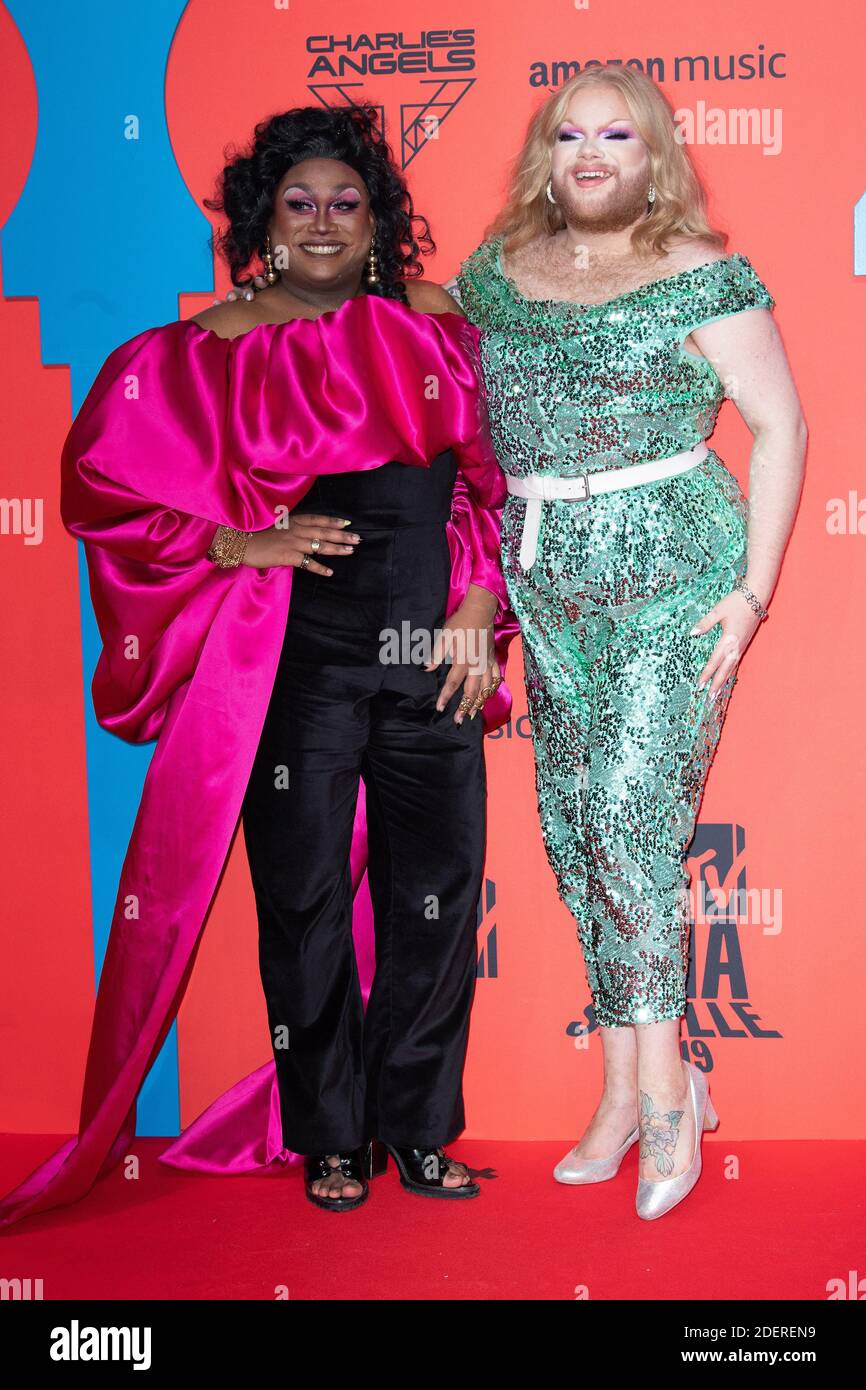 Mahatma Kandhi and Grace Shush attend the MTV EMAs 2019 at FIBES ...