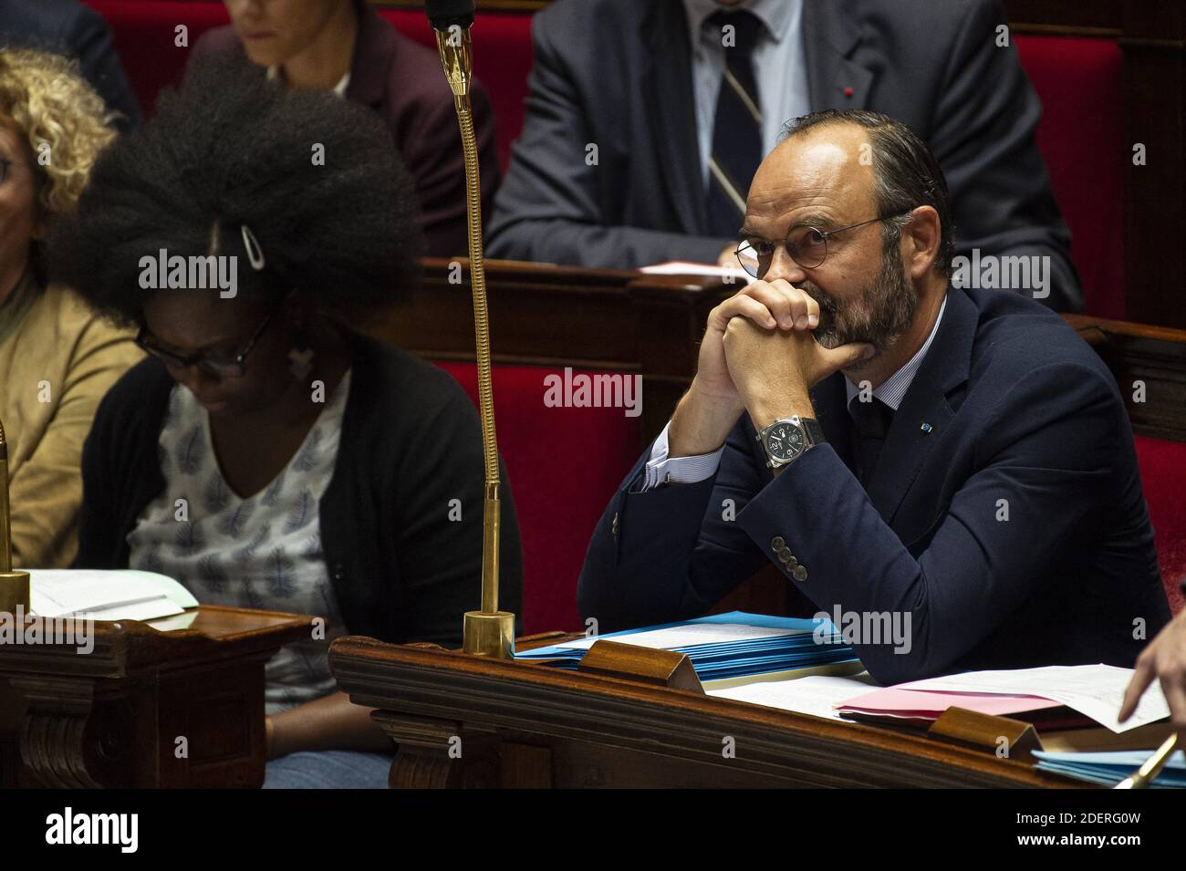 French Prime Minister Edouard Philippe gestures during a session of ...