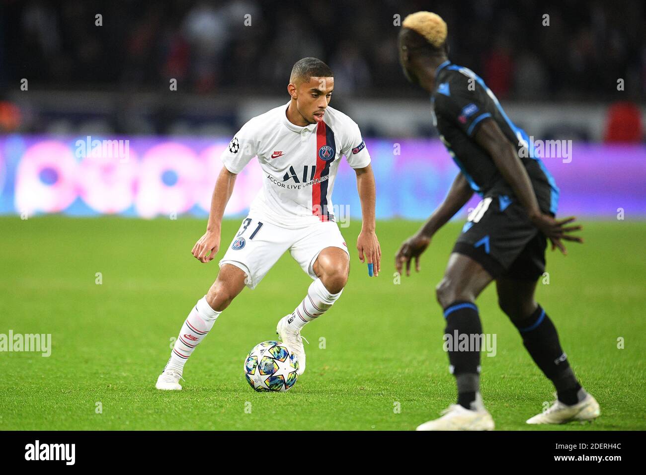 Colin Dagba of Paris Saint Germain in action during the UEFA Champions ...