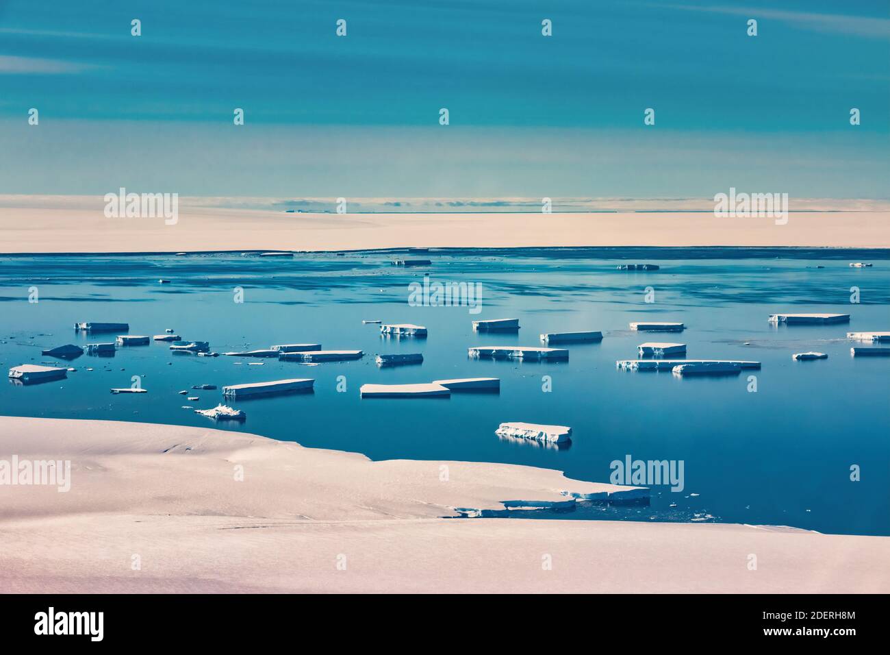 Ice shelf and drift ice in Antarctica, as seen from a NASA Armstrong ...