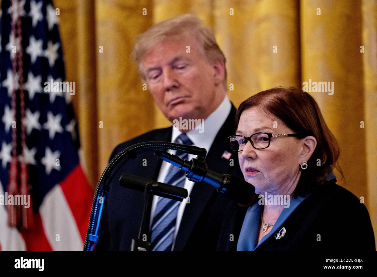 Susan Rescorla, wife of Richard Rescorla, speaks as U.S. President ...