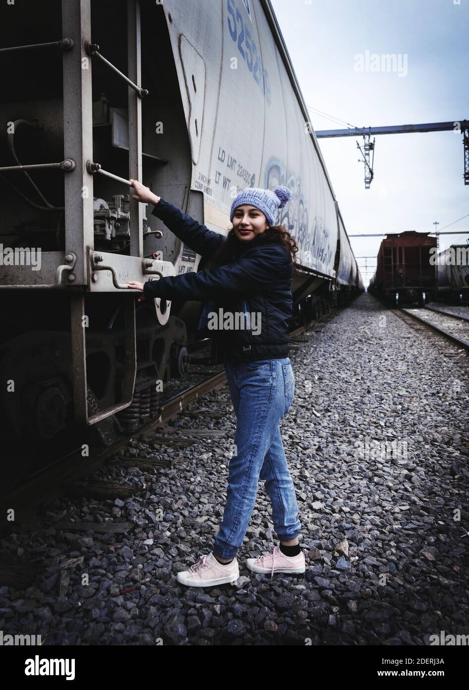 Portrait on train station Stock Photo - Alamy
