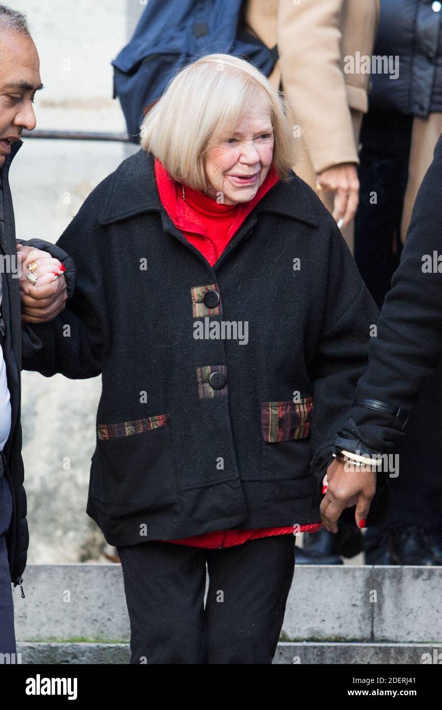 Guest at the funeral ceremony of French actress Pascale Roberts at ...