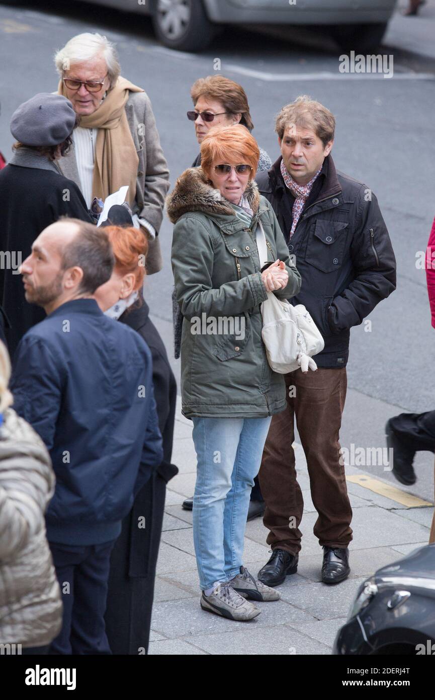 Guest at the funeral ceremony of French actress Pascale Roberts at ...