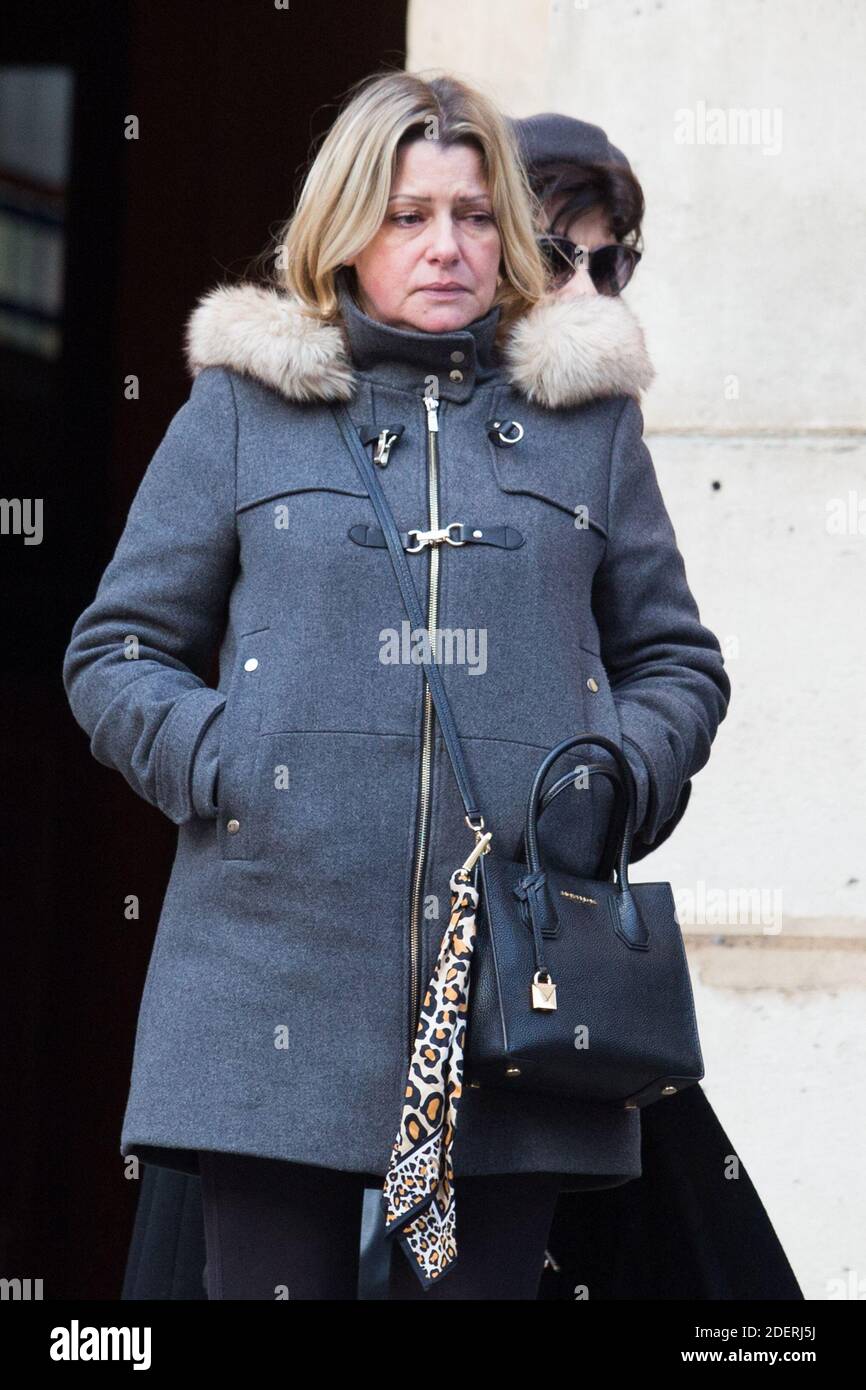 Guest at the funeral ceremony of French actress Pascale Roberts at ...