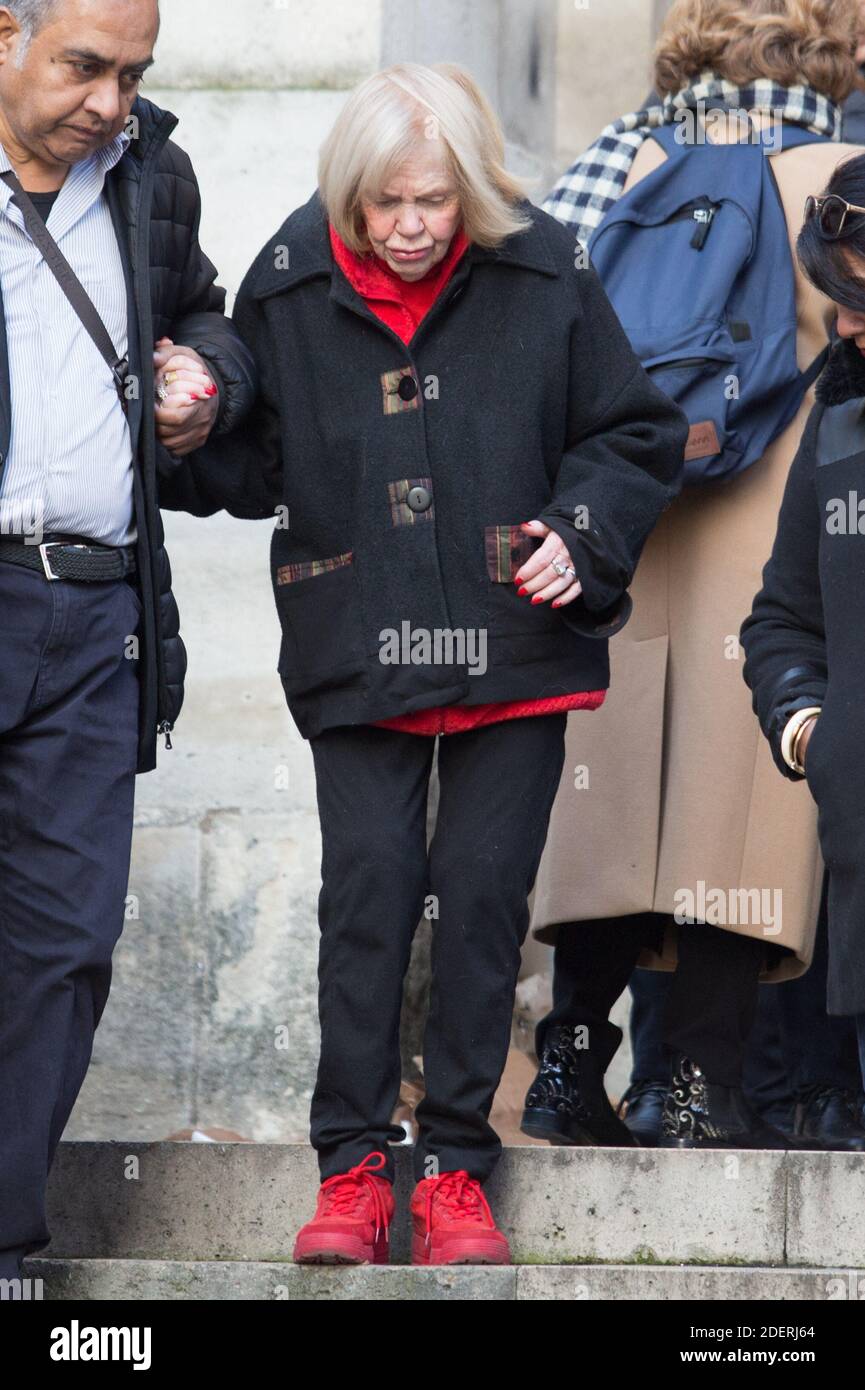 Guest at the funeral ceremony of French actress Pascale Roberts at ...