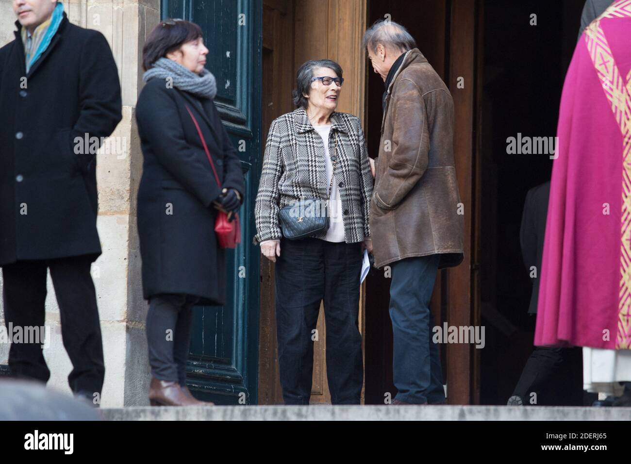 Guest at the funeral ceremony of French actress Pascale Roberts at ...