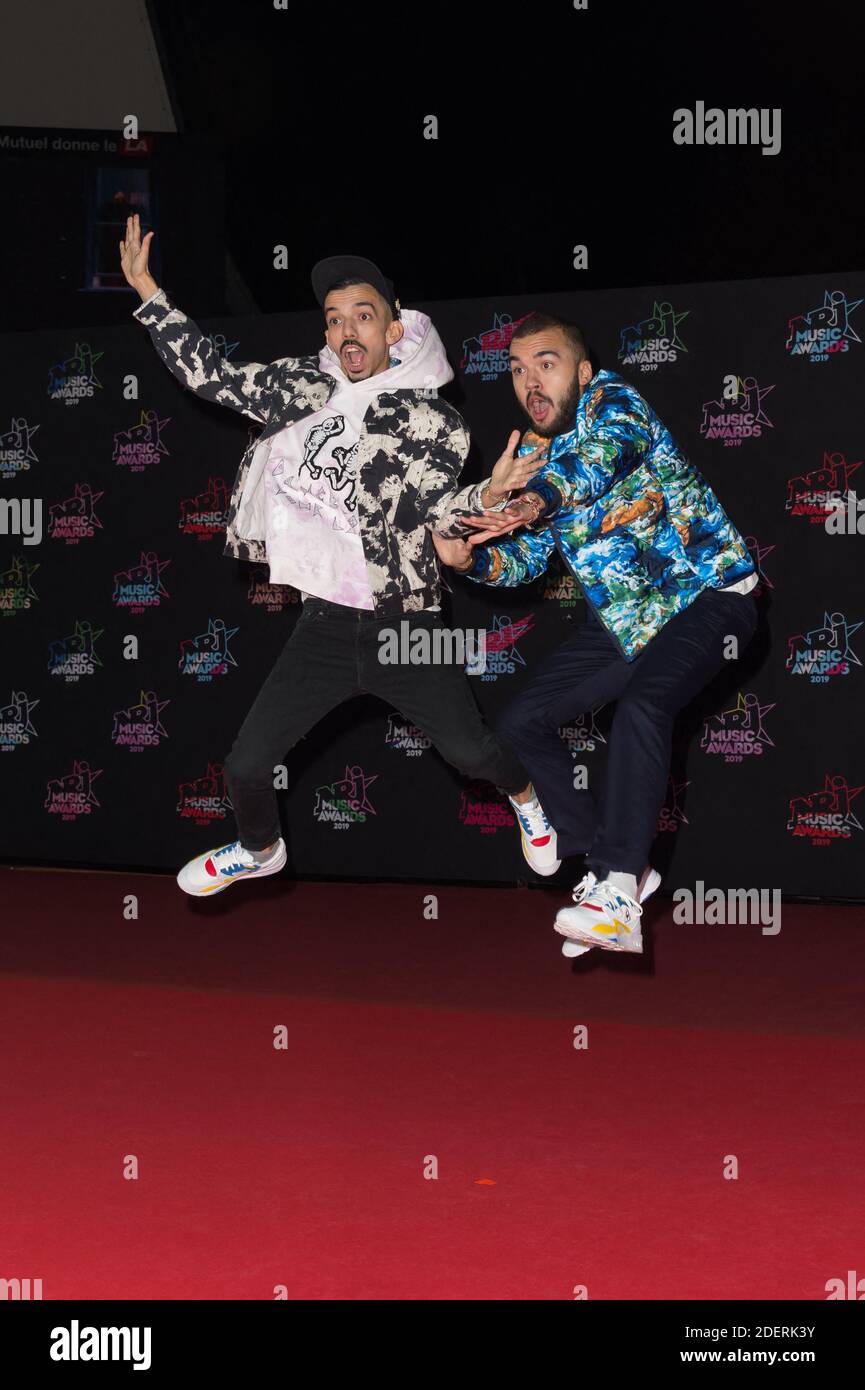 BigFlo et Oli arriving to the 21st NRJ Music Awards ceremony held at ...