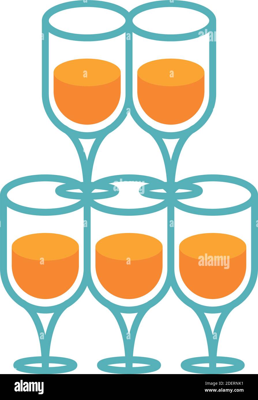 pile of champagne cups flat style icon vector illustration design Stock ...