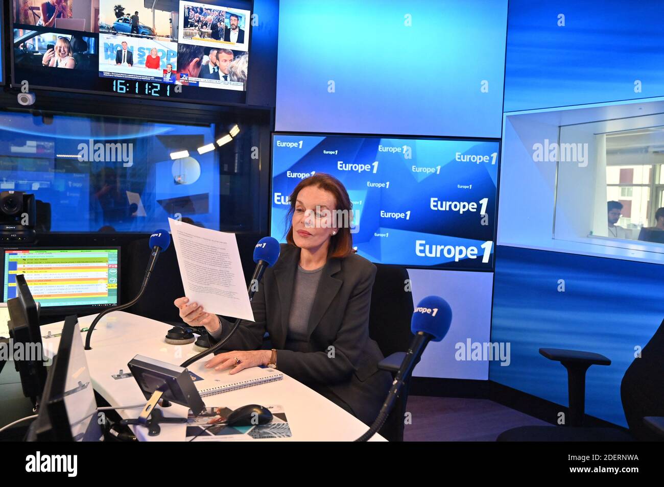 Journalist Catherine Nay seen at Europe 1 radio station studios in ...