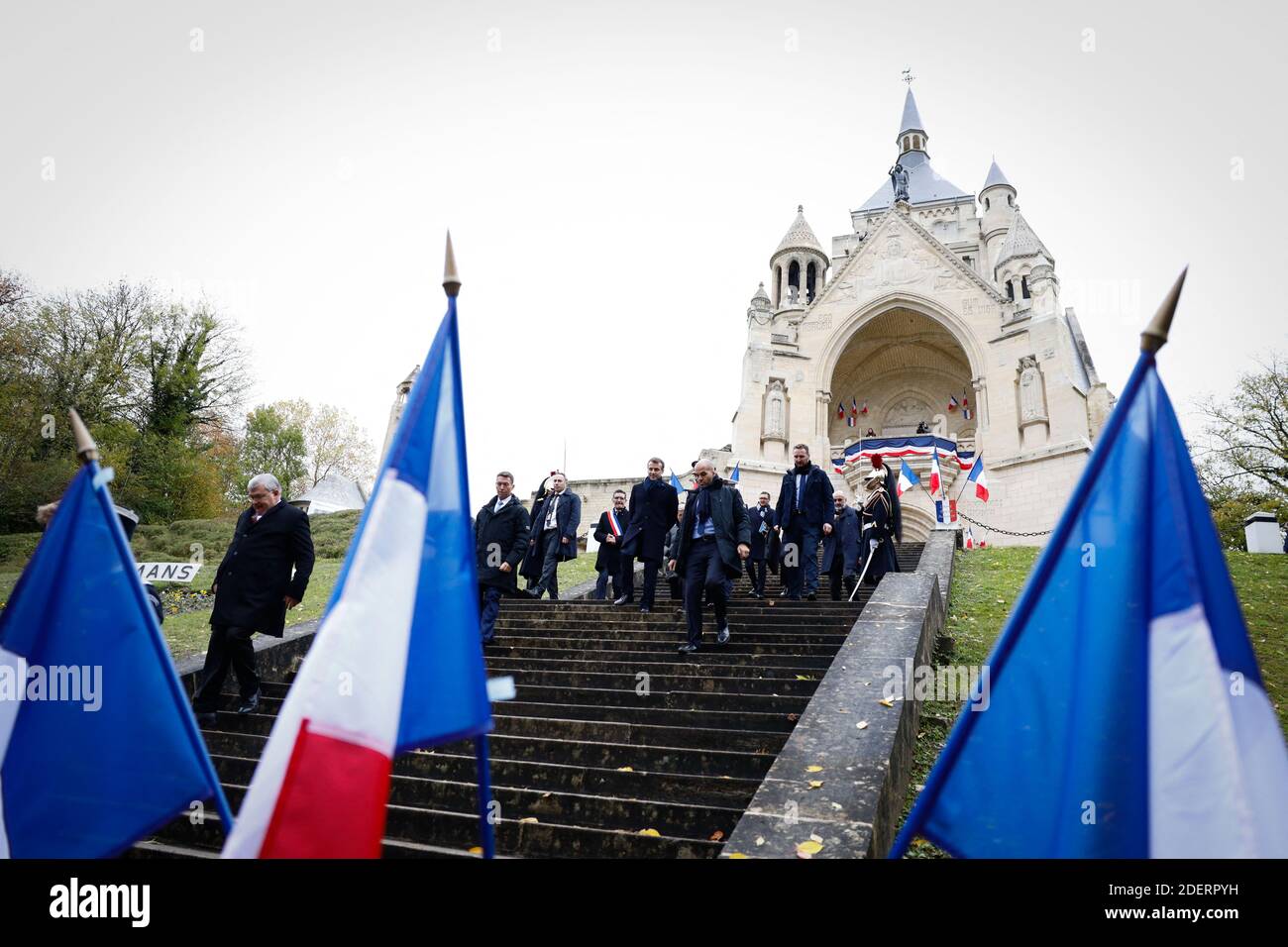 French President Emmanuel Macron during a visit at the World War I ...