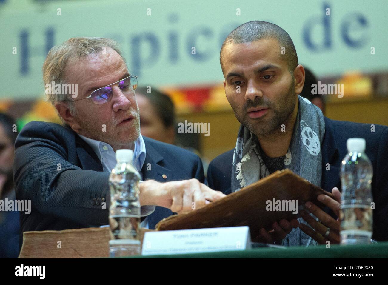 Christophe Lambert and Tony Parker attending the 159th Hospices de ...