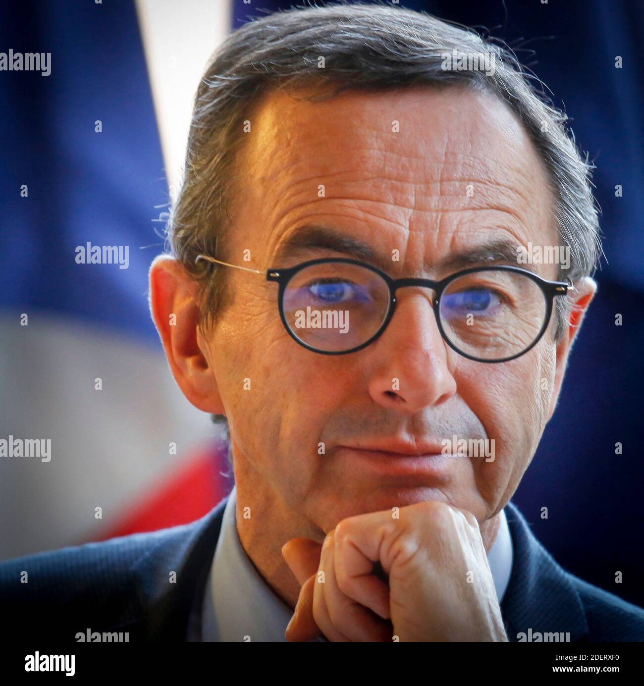 Exclusive - Senator Bruno Retailleau posing in his office at the Senate ...