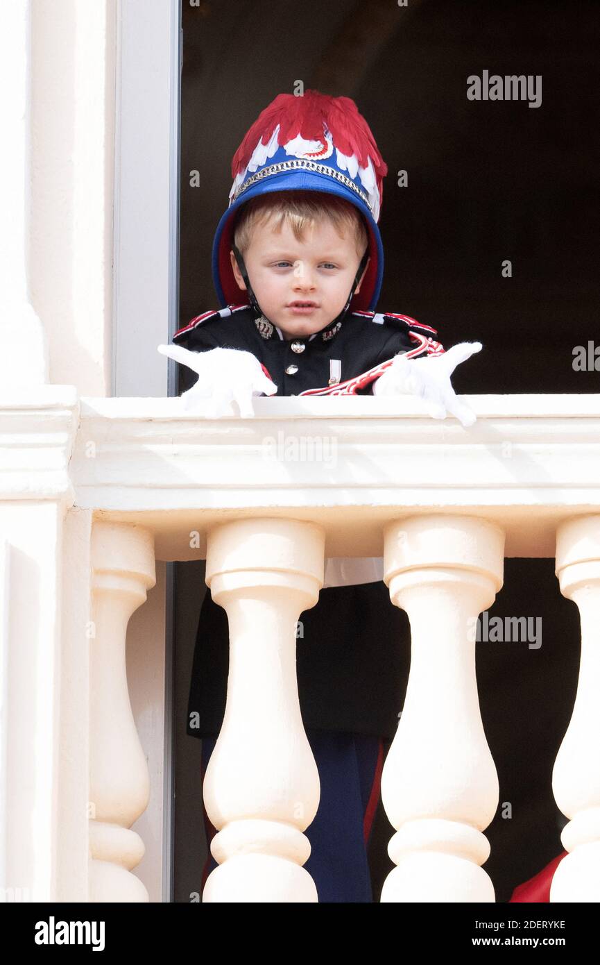 Crown Prince Jacques of Monaco posing on the Palace's balcony during ...