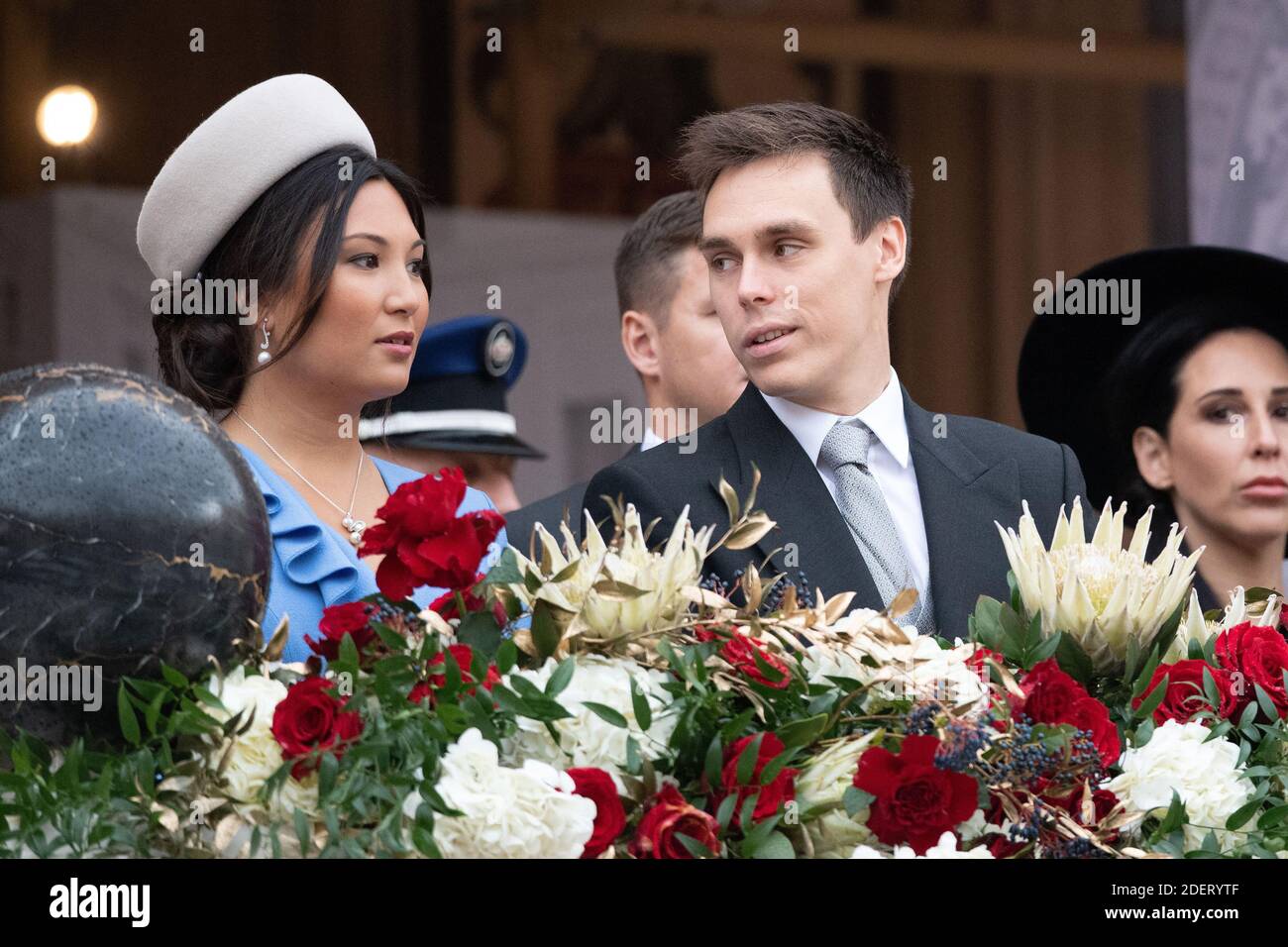 Louis Ducruet and his wife Marie Ducruet attend the Monaco National Day ...