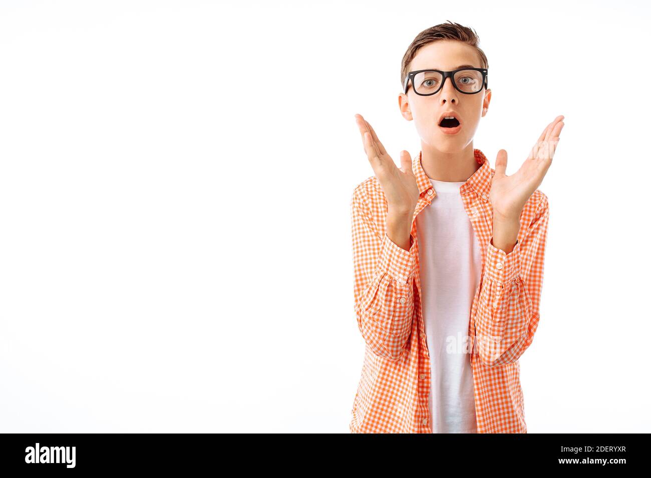 Amazed teenager portrait teenager Cut Out Stock Images & Pictures - Alamy